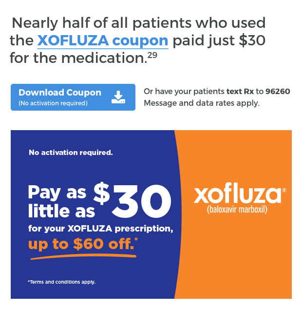 XOFLUZA® (baloxavir marboxil) Coupon for Your Patients | HCP
